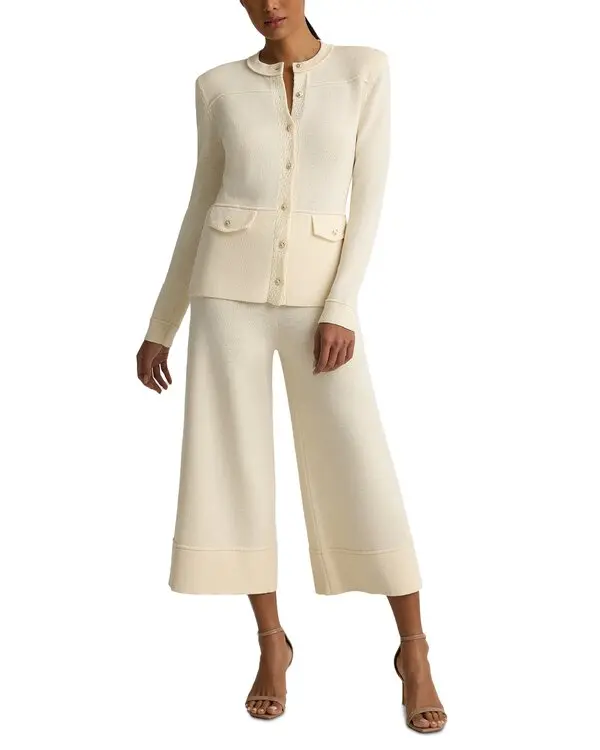 St. John Legacy Crepe Wool Blend Jacket - Ecru