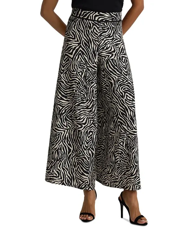 St. John Printed Wide Leg Pants