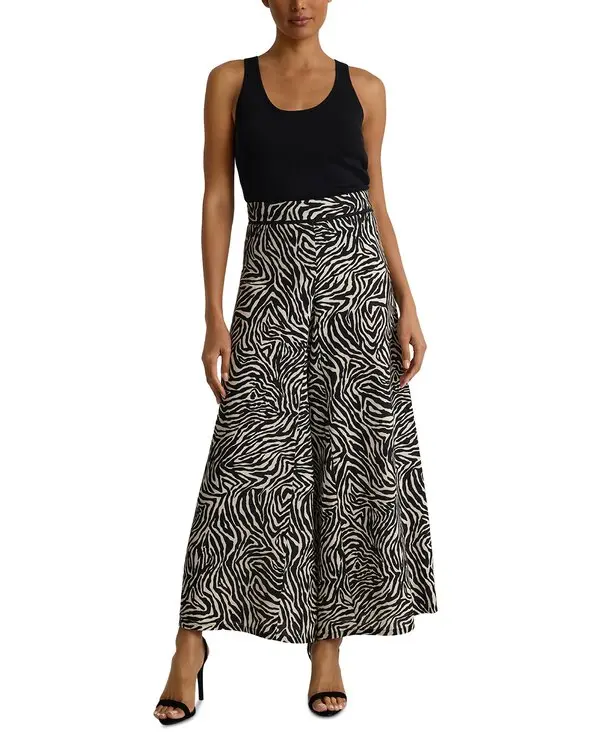 St. John Printed Wide Leg Pants