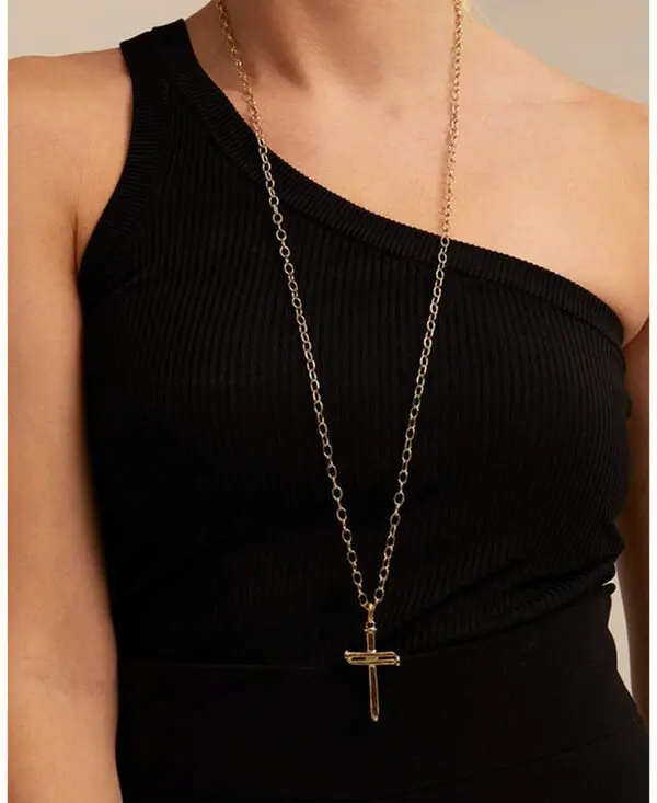 UNODE50 Plated Cross Charm Pendant