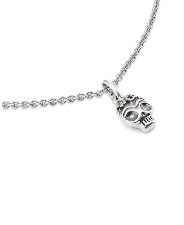 UNODE50 Sterling Plated Skull Charm Pendant