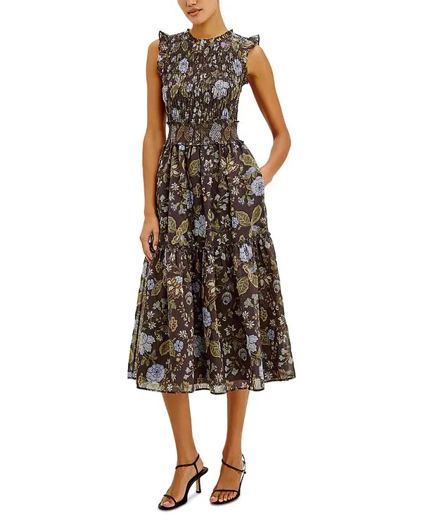 Rails Vivier Smocked Midi Dress