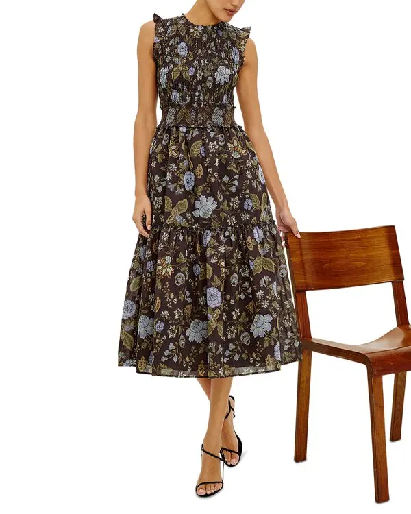 Rails Vivier Smocked Midi Dress