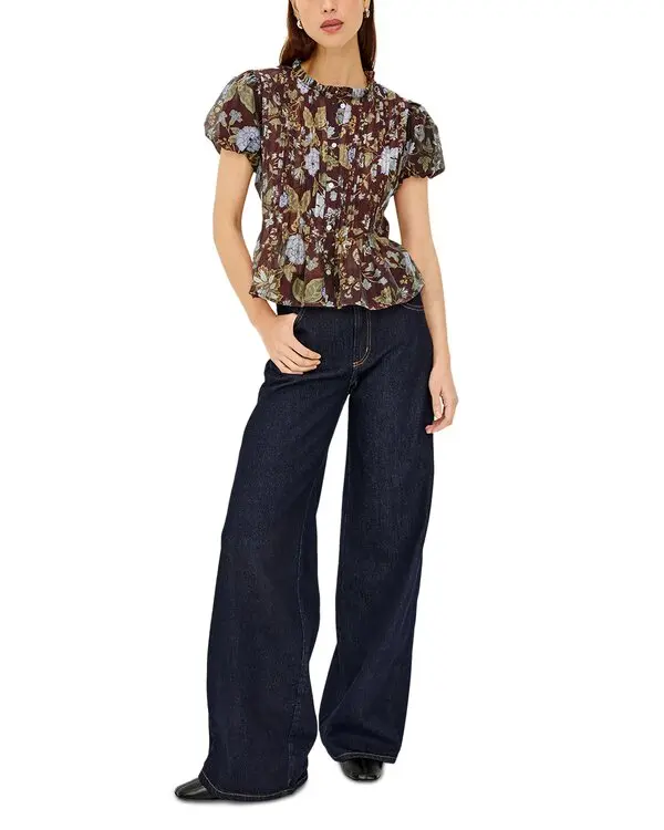Rails Pepper Pleated Puff Sleeve Blouse