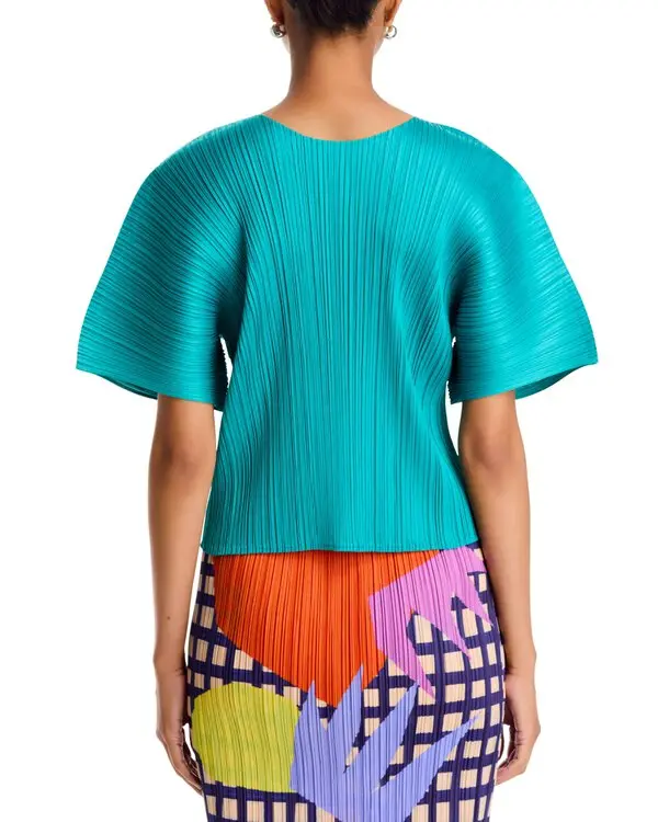 Issey Miyake Short Sleeve Top - Blue Green