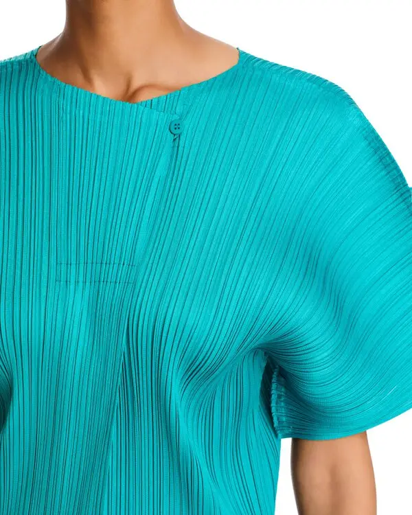 Issey Miyake Short Sleeve Top - Blue Green