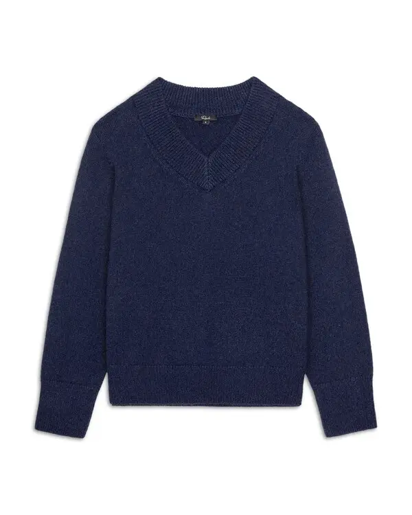 Rails Lidya Rib Trim V Neck Sweater