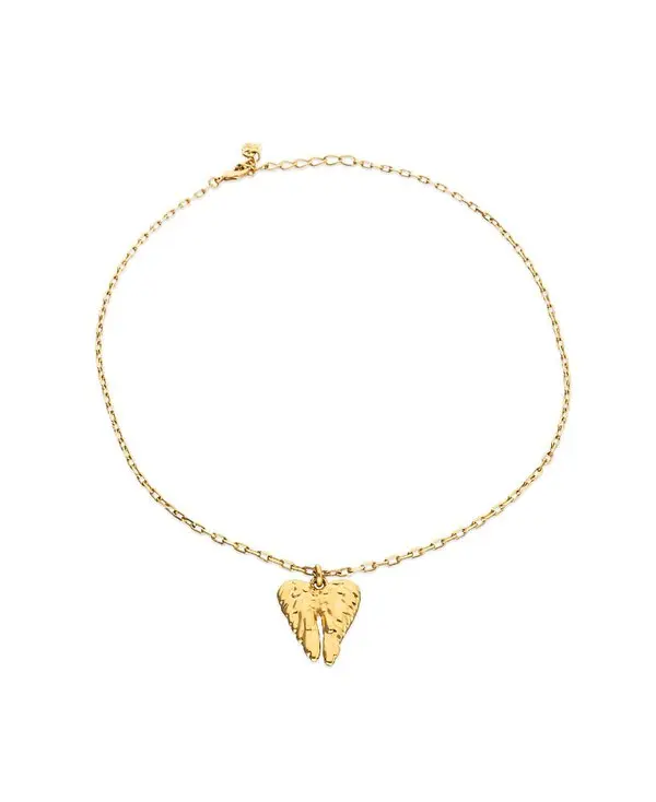 UNODE50 Short Plated Necklace With Wing Detail - Gold