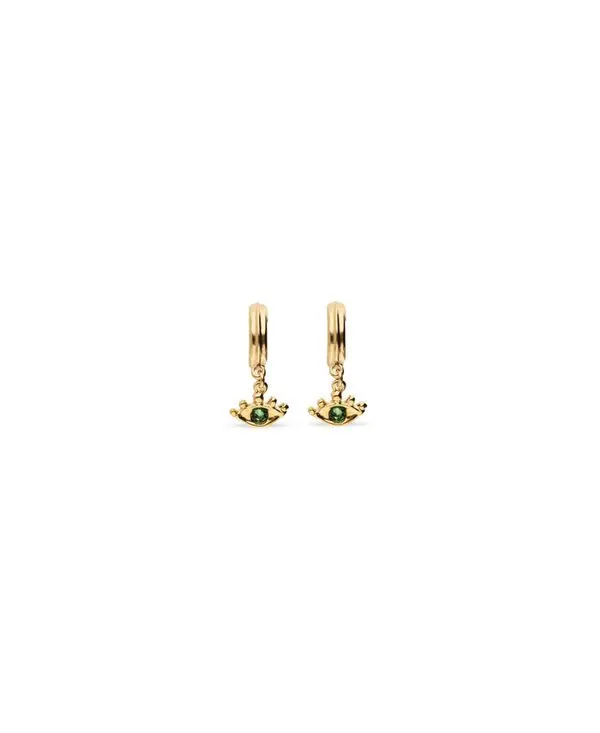 UNODE50 Plated Hoop Earrings With Eye Detail