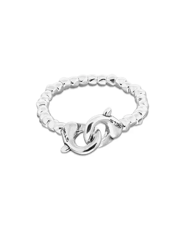 UNODE50 Sterling Plated Bracelet With Interlocking Carabiner Detail - Silver