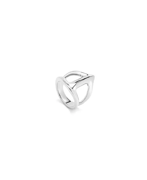 UNODE50 Sterling Plated Manta Ray Ring - Silver