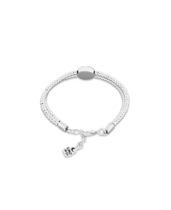 UNODE50 Double -plated Ball Bracelet With Eye Detail And Green Crystal