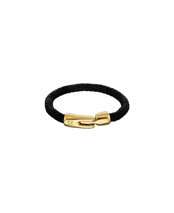 UNODE50 Braided Leather Bracelet With Plated Clasp