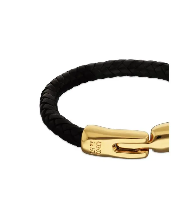 UNODE50 Braided Leather Bracelet With Plated Clasp