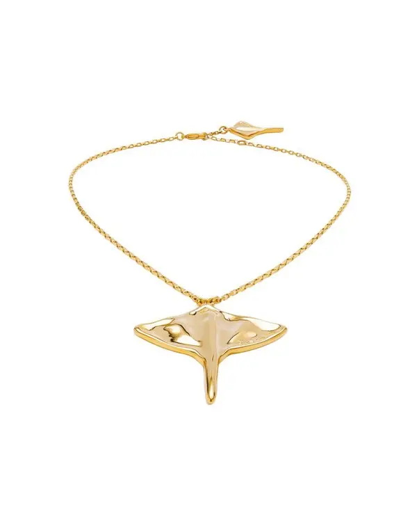 UNODE50 Plated Manta Ray Pendant Necklace