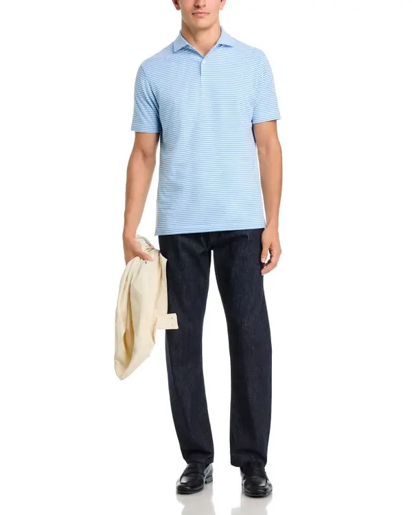 Peter Millar Albatross Stripe Cotton Blend Polo Shirt