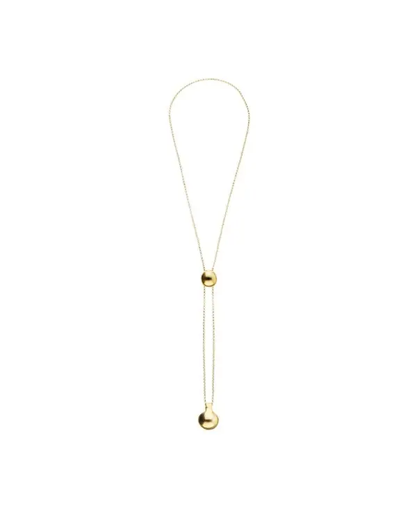 UNODE50 Plated Adjustable Chain Necklace With Dual Weights - Gold