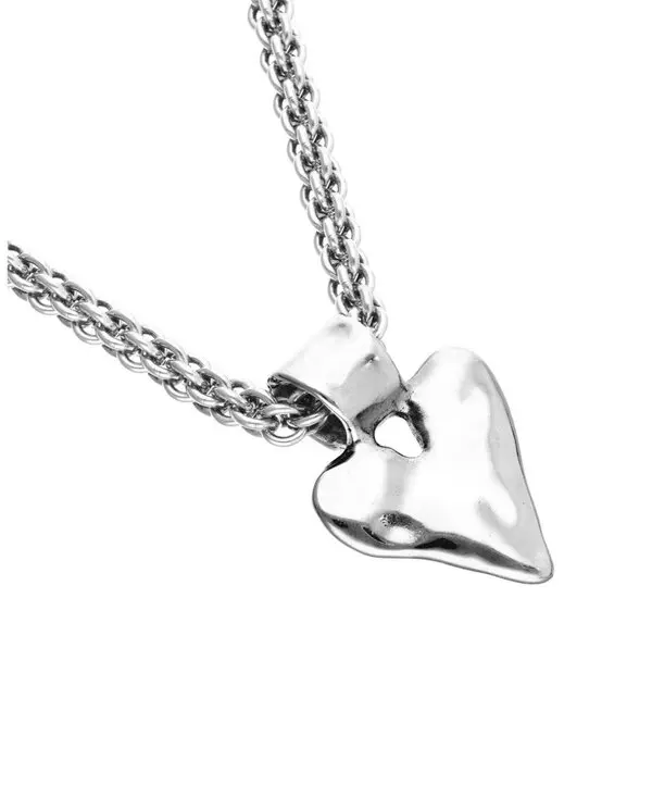 UNODE50 Sterling Plated Chunky Chain Heart Necklace