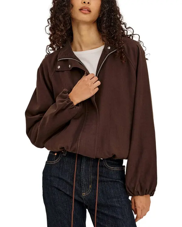 Rails Blake Stand Collar Drawstring Jacket - Espresso