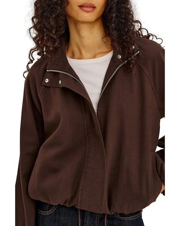 Rails Blake Stand Collar Drawstring Jacket - Espresso