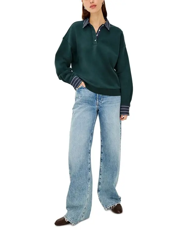 Rails Zavier Contrast Trim Sweatshirt - Forest