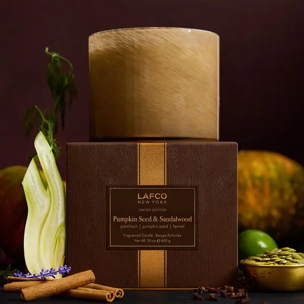 LAFCO NEW YORK Pumpkin Seed & Sandalwood 3-wick Candle 30 Oz