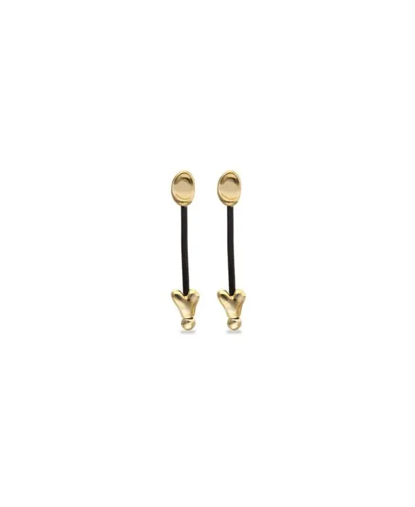UNODE50 Long Leather Drop Earrings With Plating