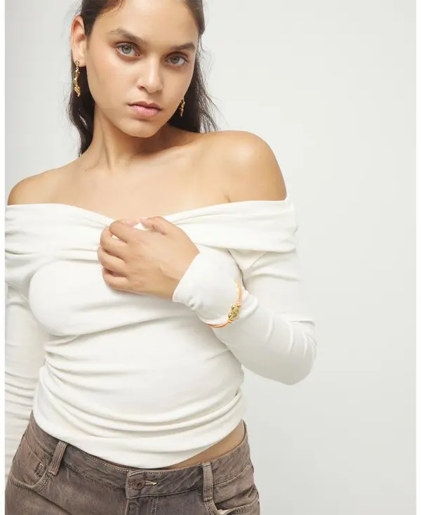 UNODE50 Gold-plated Heart Charm Bracelet - Orange