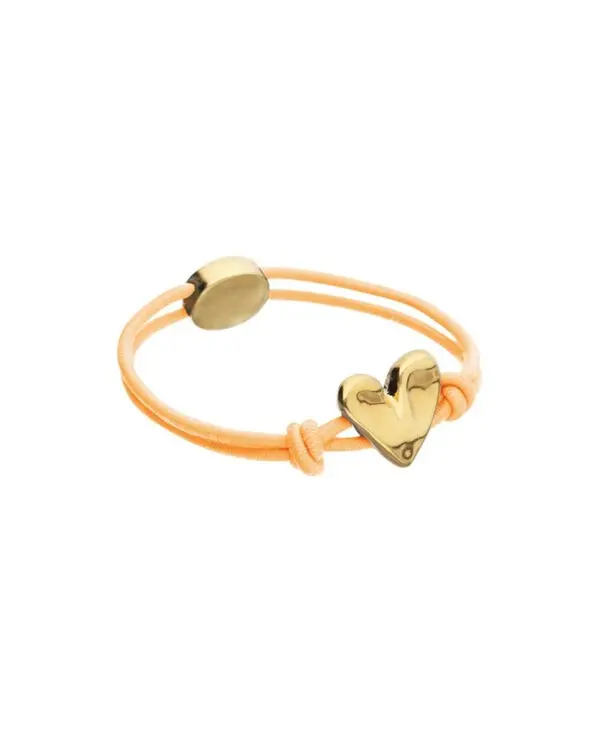 UNODE50 Gold-plated Heart Charm Bracelet - Orange