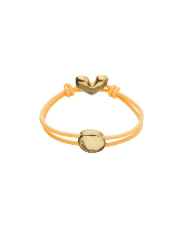 UNODE50 Gold-plated Heart Charm Bracelet - Orange