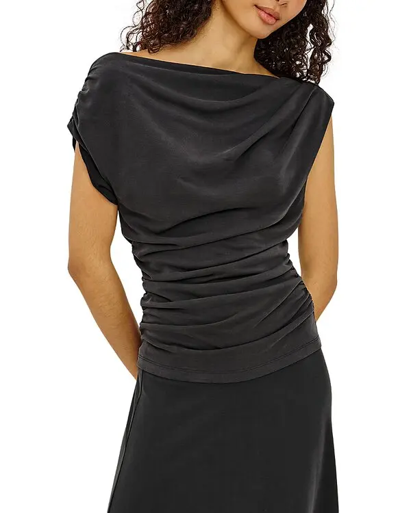 Rails Dominic Draped Boat Neck Top - Ash