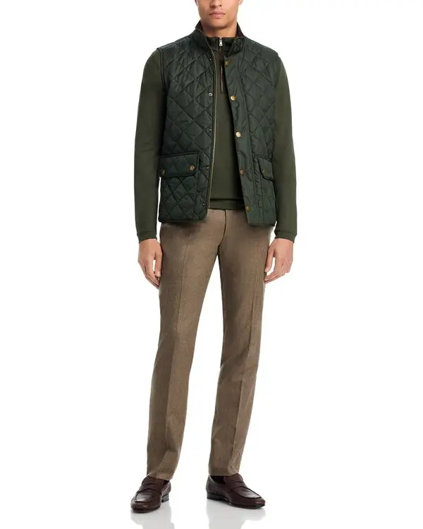 Peter Millar Crown Crafted Albatross Pique Quarter Zip Sweater - Dark Olive