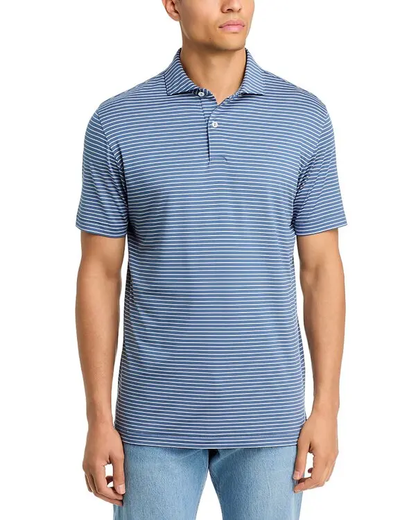 Peter Millar Crown Crafted Tailored Fit Keynote Performance Jersey Polo - Cadet