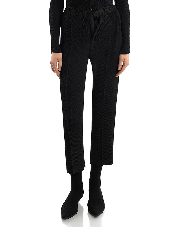 Issey Miyake Rhombus Pleat Textured Crop Pants - Black
