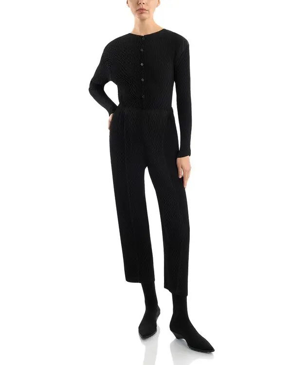 Issey Miyake Rhombus Pleat Textured Crop Pants