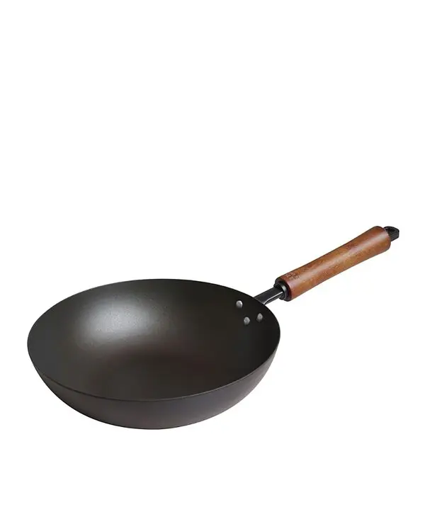 JOYCE CHEN Carbon Steel Preseasoned Stir Fry Pan, 17.35 L X 9.5 W X 4.13 H - Black