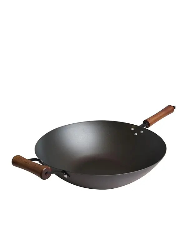 JOYCE CHEN Carbon Steel Preseasoned Stir Fry Pan, 24.25 L X 14 W X 5 H - Black