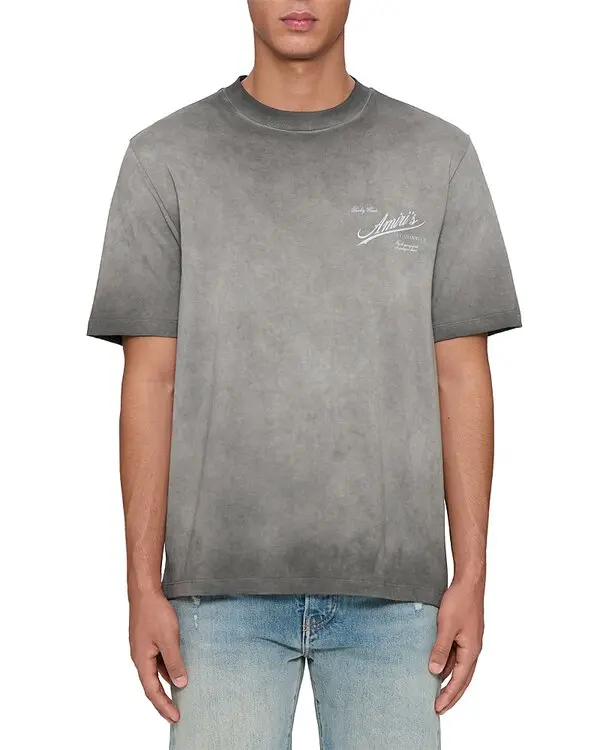Amiri Logo Patch Crewneck Cotton T-shirt
