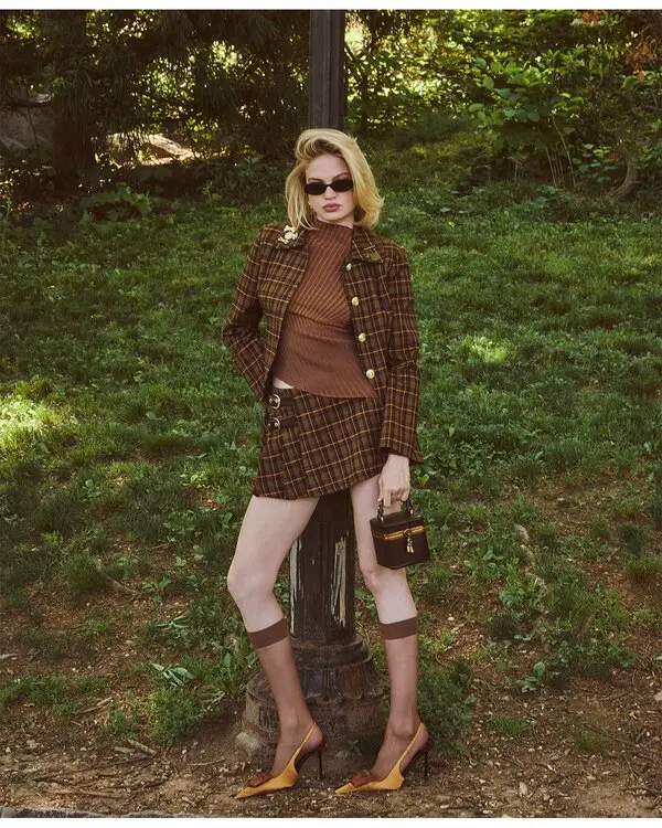 Avec Les Filles Embellished Collar Plaid Jacket