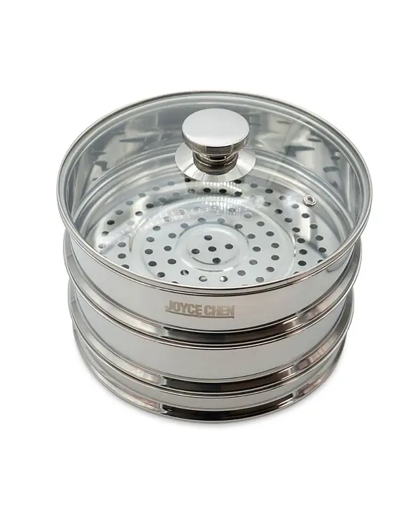 JOYCE CHEN 2-tier Stainless Steel Steamer, 9.9 L X 9.9 W X 8.75 H - Silver