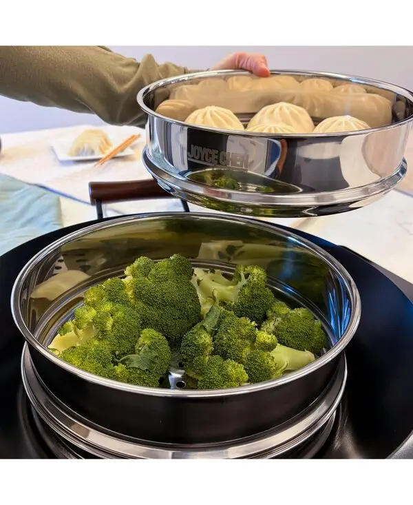 JOYCE CHEN 2-tier Stainless Steel Steamer, 9.9 L X 9.9 W X 8.75 H