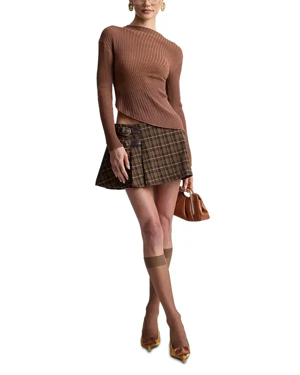 Avec Les Filles Belted Pleated Skort