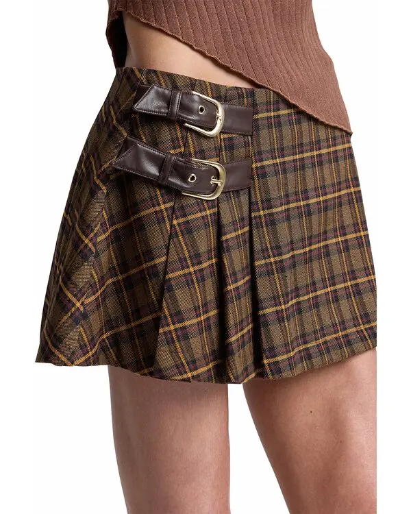 Avec Les Filles Belted Pleated Skort