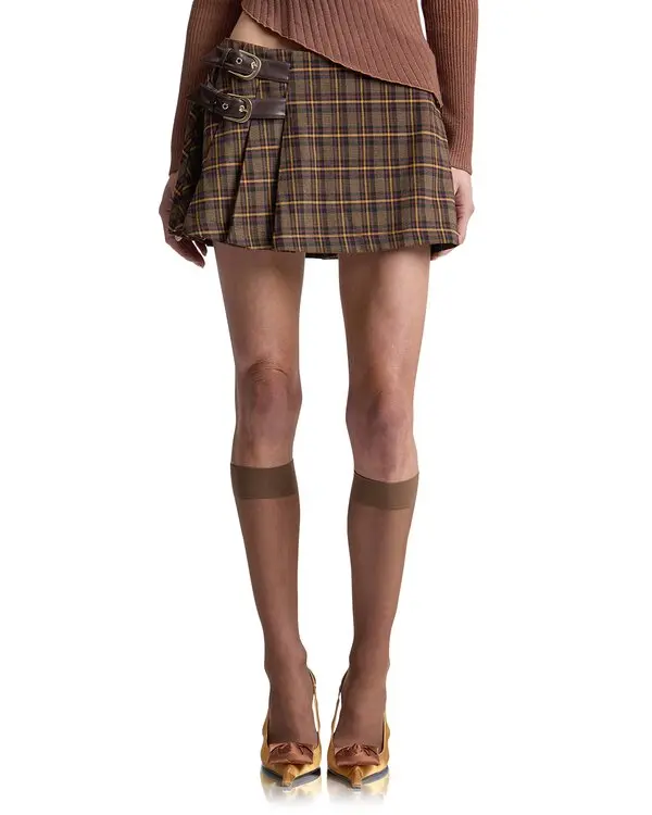 Avec Les Filles Belted Pleated Skort