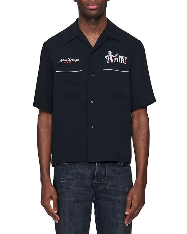 Amiri Art & Design Crepe Camp Shirt