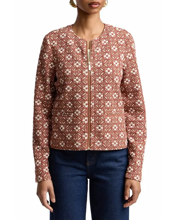 Bagatelle Jacquard Collarless Zip-up Jacket