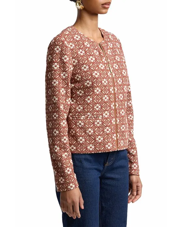 Bagatelle Jacquard Collarless Zip-up Jacket