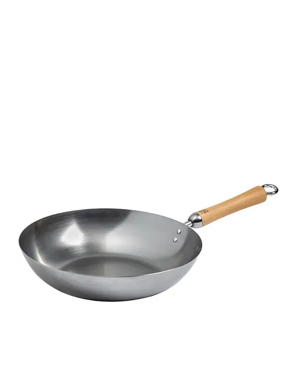 JOYCE CHEN Uncoated Carbon Steel Stir Fry Pan With Birch Handle, 21 L X 12 W X 4 H - Silver