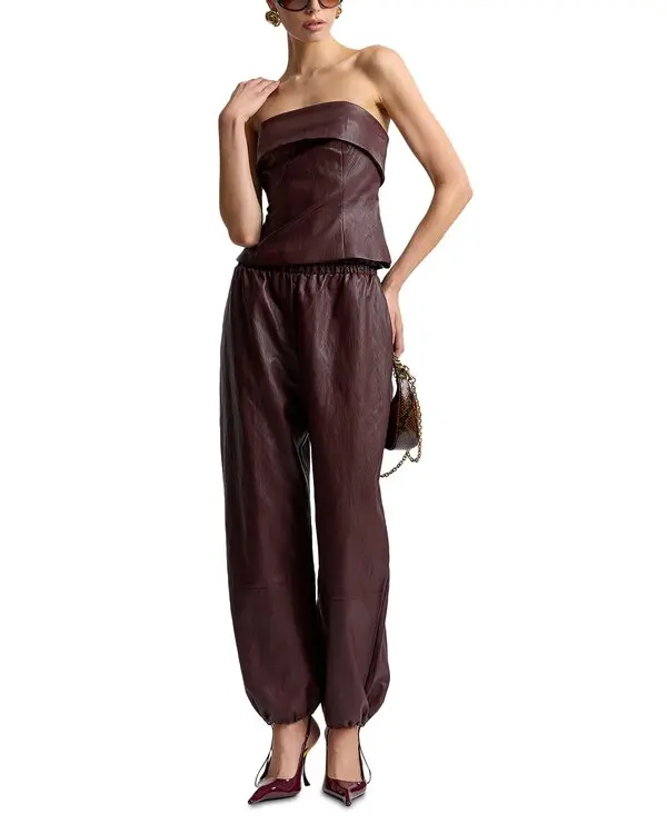 Avec Les Filles Faux Leather Balloon Pants