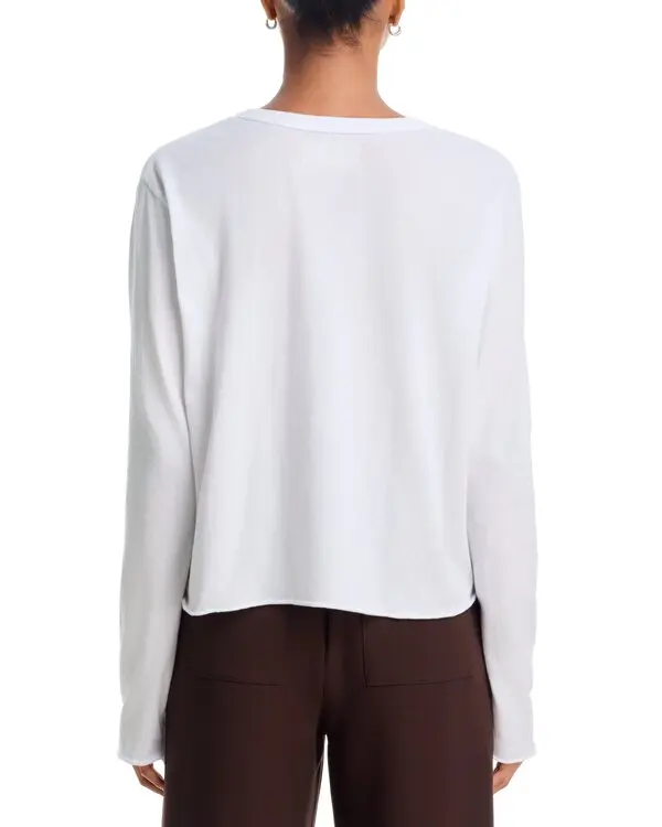 The Great. Long Sleeve Cotton Cropped Tee